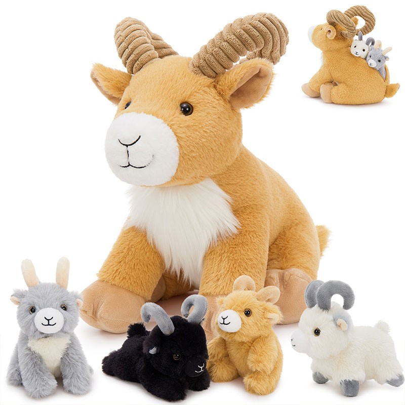 Goat Plush Toy Stuffed Goat Family Nursery Plush Décor