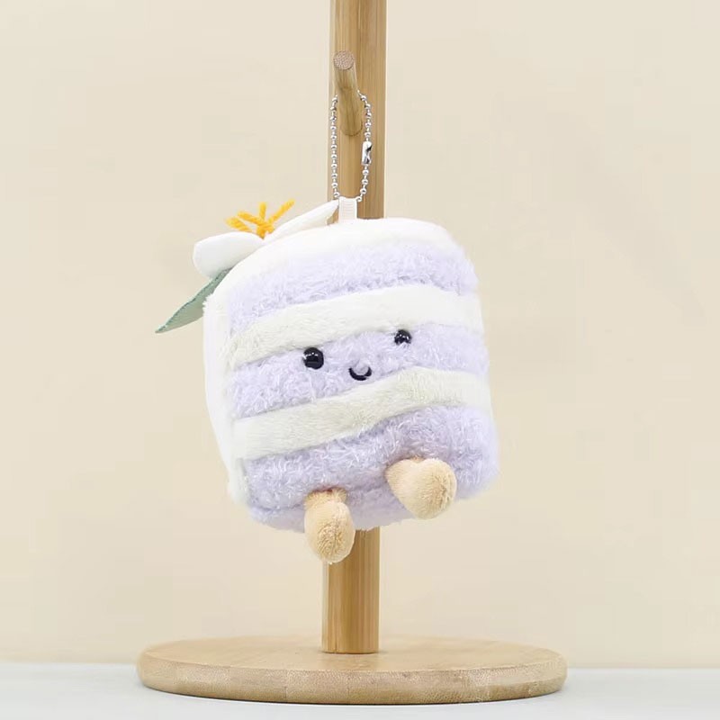 Triangular Cake Plush Keychain Cute Birthday Plush Toy Custom Plush Pendant