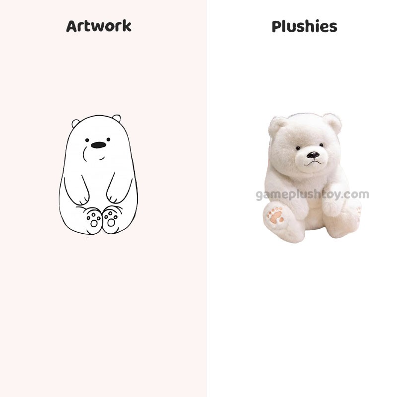 Oso polar realista de peluche suave y pesado